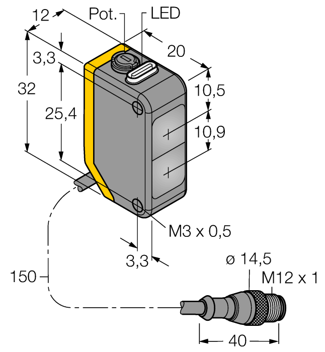 Photoelectric Sensor - Retroreflective Sensor with Polarizing Filter